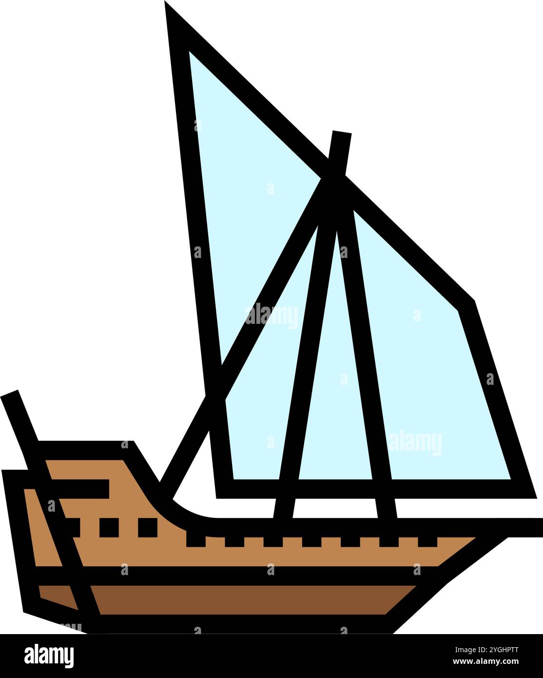dhow ancient ship color icon vector illustration Stock Vector Image ...