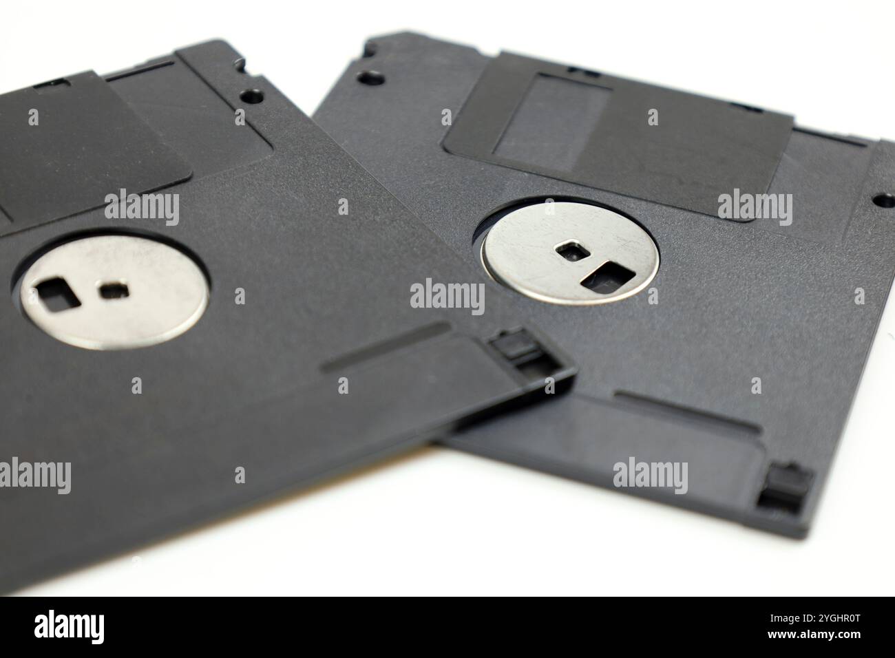 Two floppy disks on white background Stock Photo - Alamy