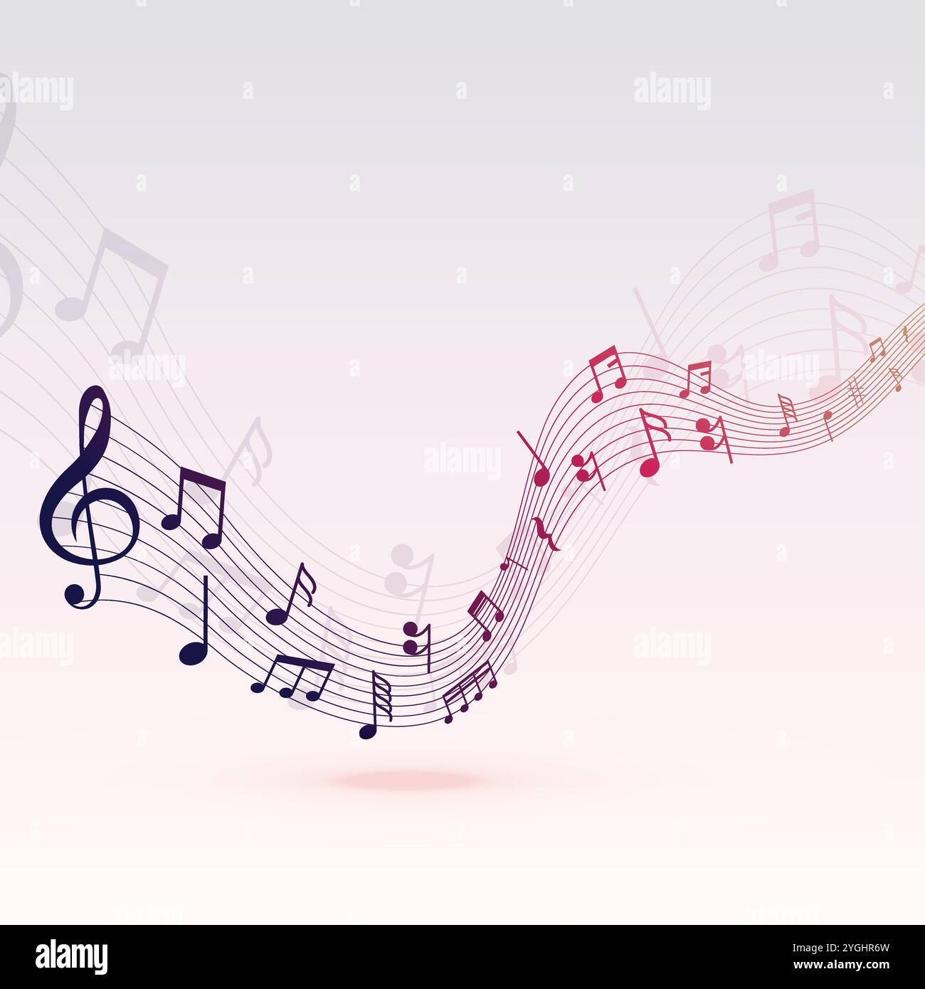 beautiful musical notes wave background design Stock Vector Image & Art ...