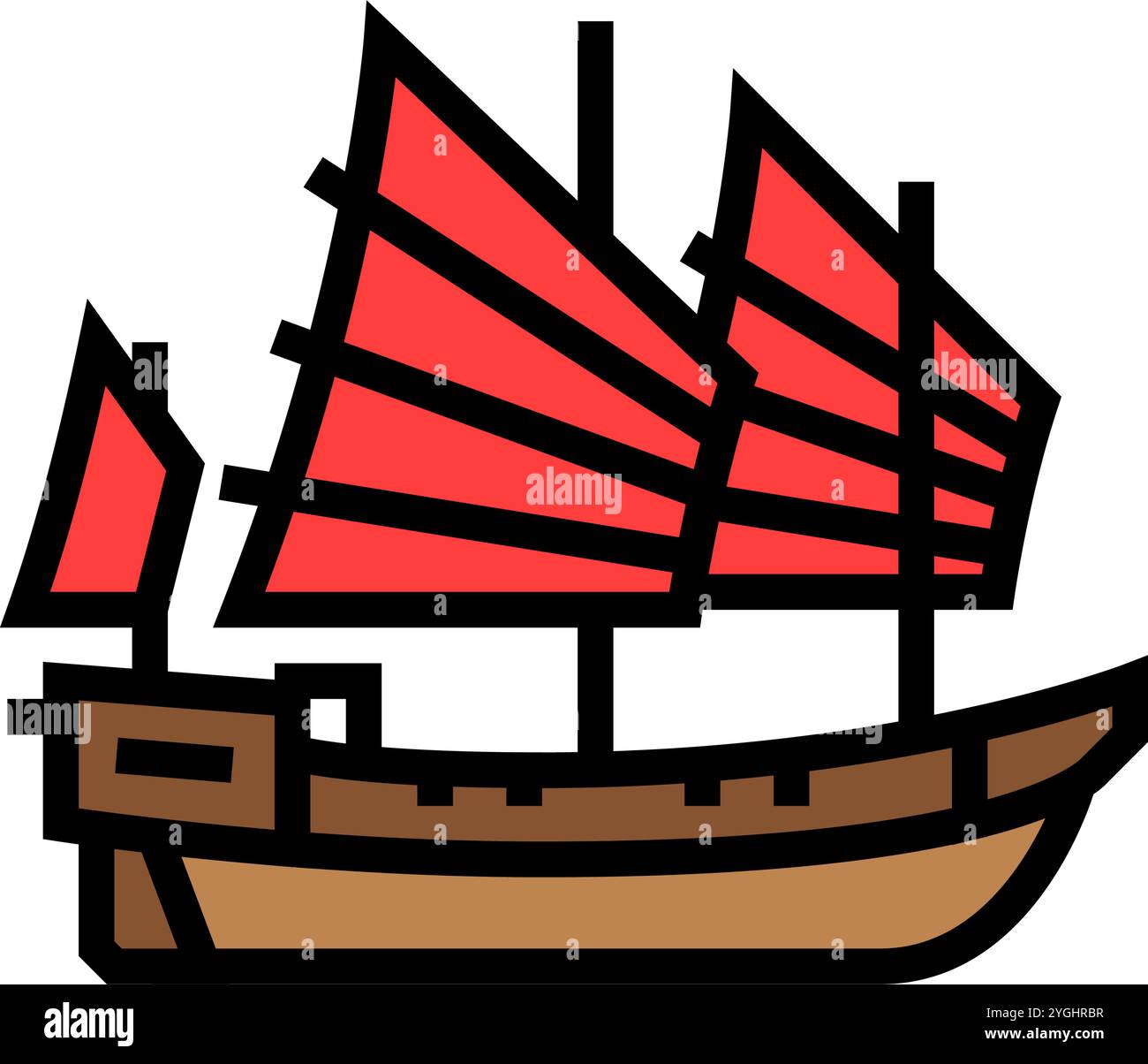 Dhow ship illustration Stock Vector Images - Alamy