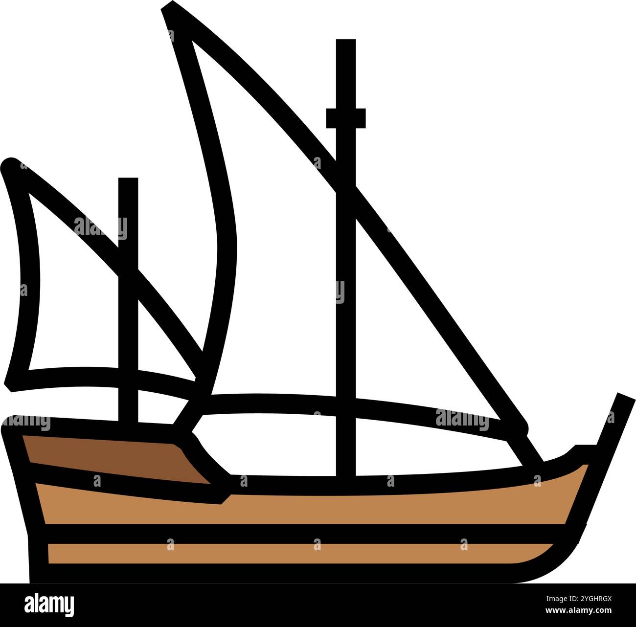 caravel ancient ship color icon vector illustration Stock Vector Image ...