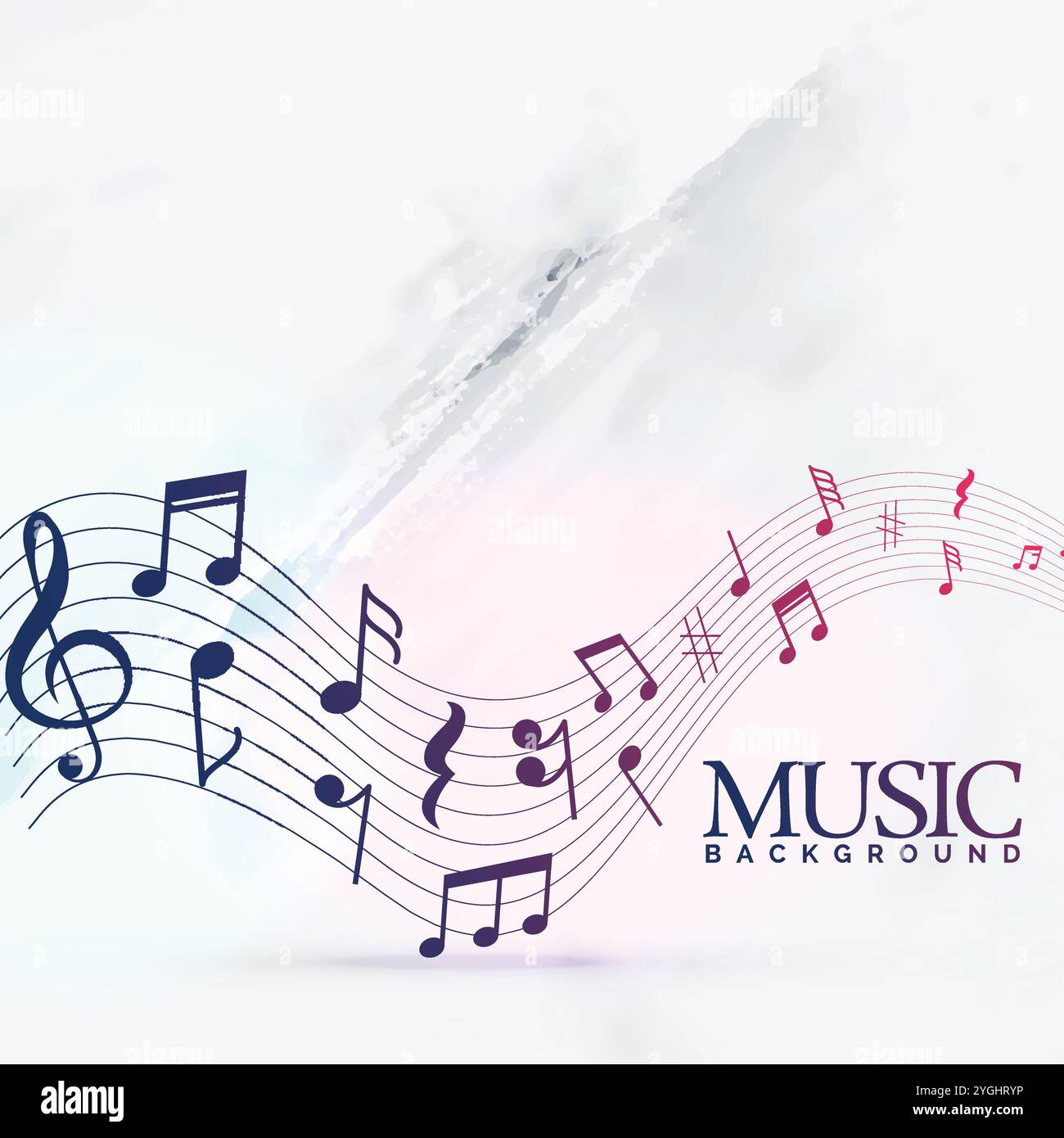 abstract music notes wave background Stock Vector Image & Art - Alamy