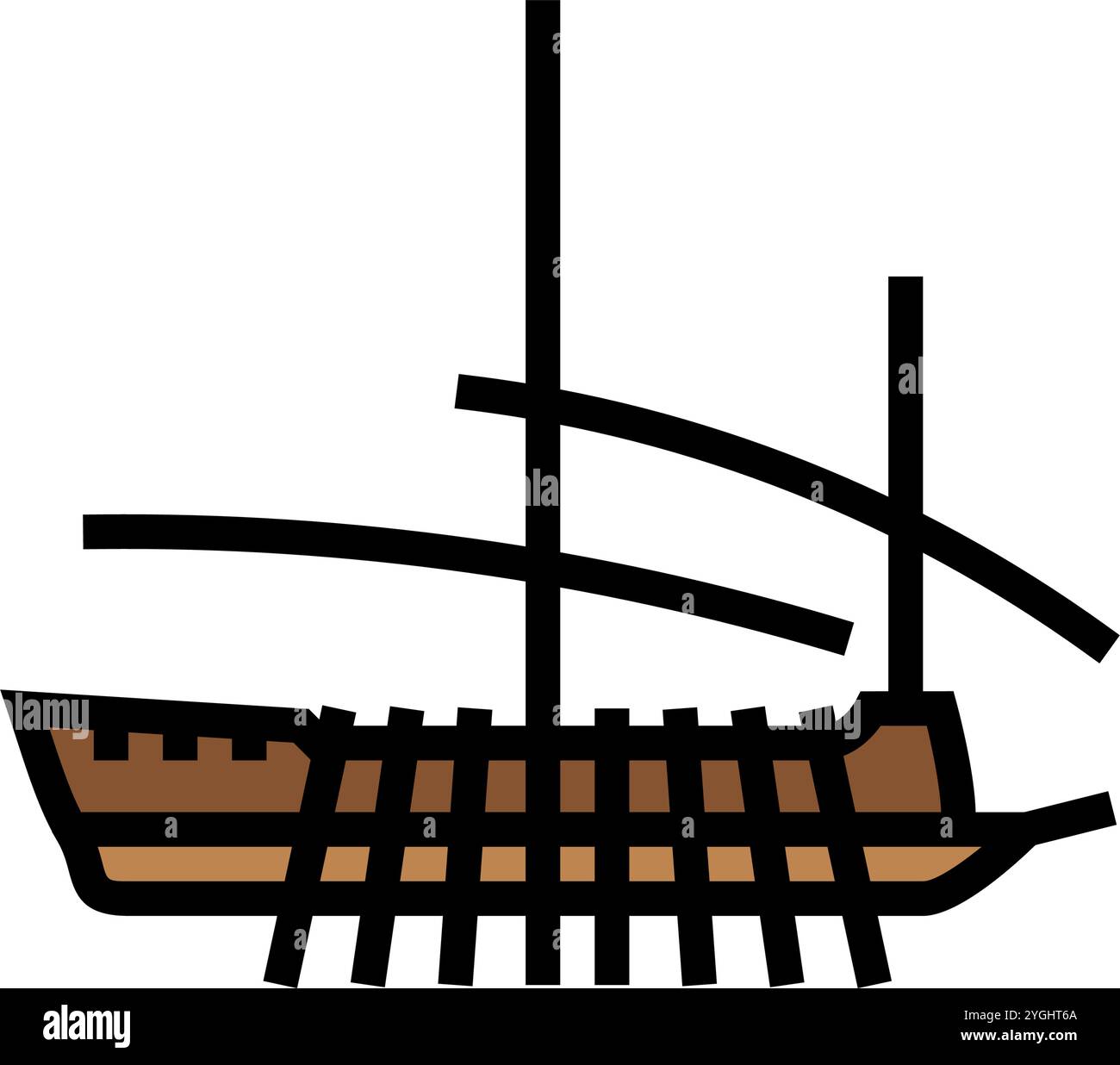 galley ancient ship color icon vector illustration Stock Vector Image ...