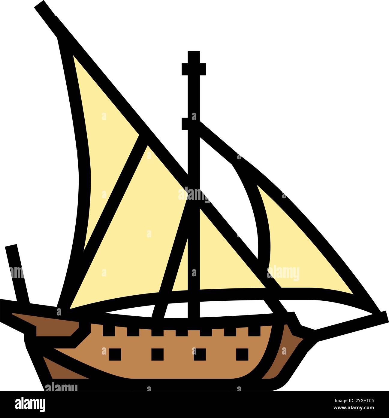barque ancient ship color icon vector illustration Stock Vector Image ...