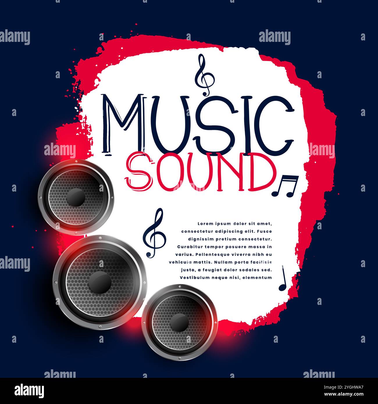 abstract music background with three speakers Stock Vector Image & Art ...
