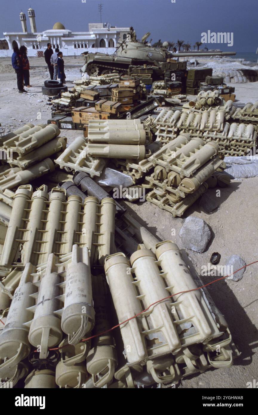 First Gulf War: 10th March 1991 Local Kuwaitis stand next to a Chinese ...