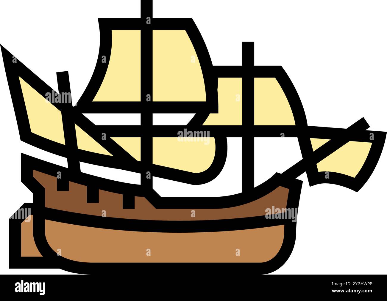 fluyt ancient ship color icon vector illustration Stock Vector Image ...