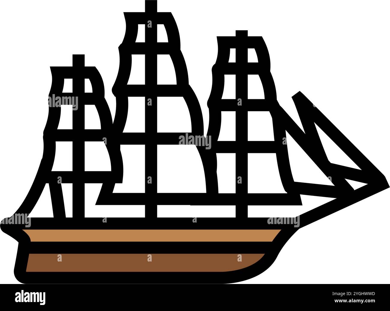 clipper ancient ship color icon vector illustration Stock Vector Image ...