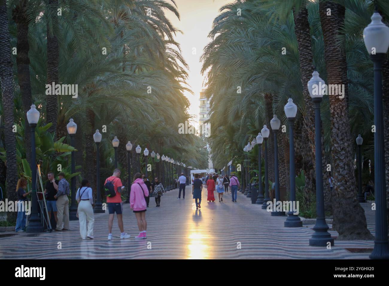 Alicante, Spain, 07th November, 2024: People strolling along the Paseo ...