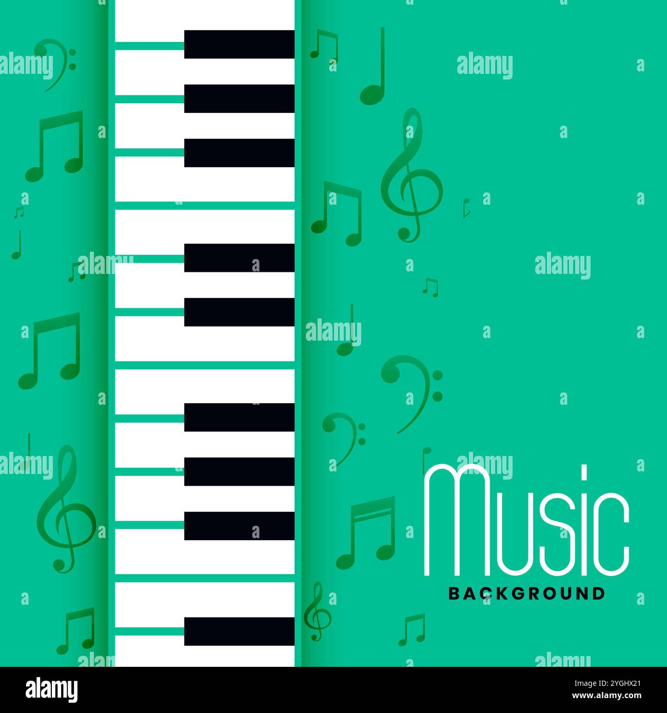 piano and musical notes melody background design Stock Vector Image ...