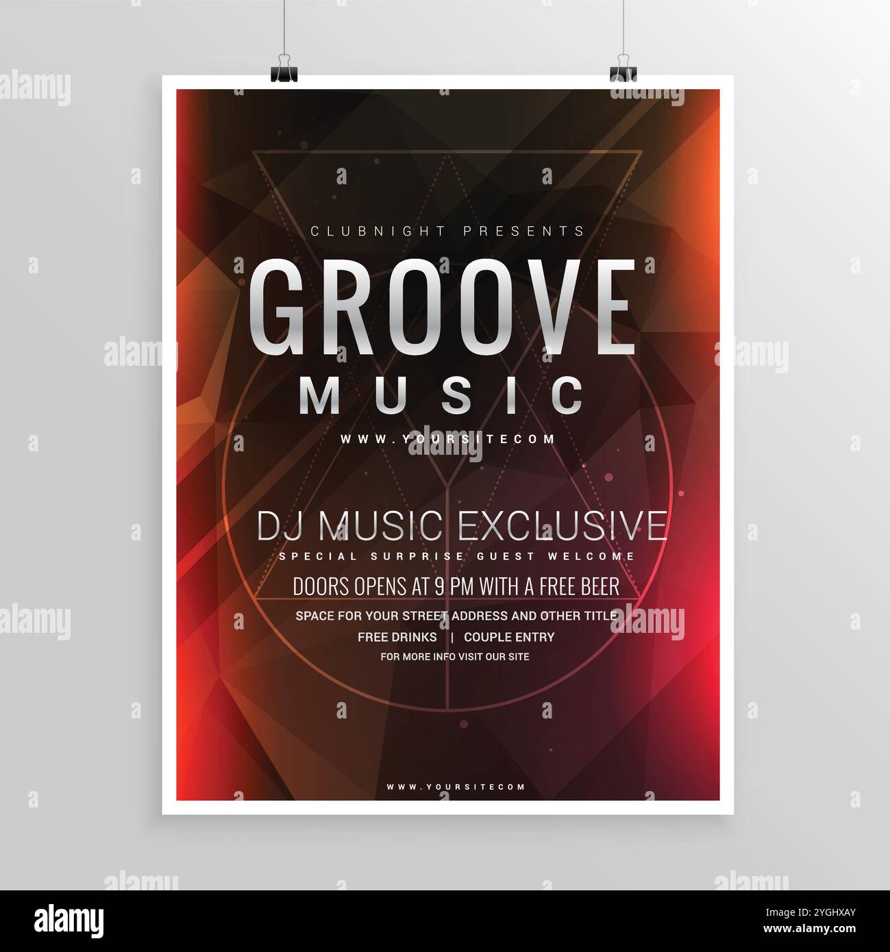 music party flyer poster event template Stock Vector Image & Art - Alamy