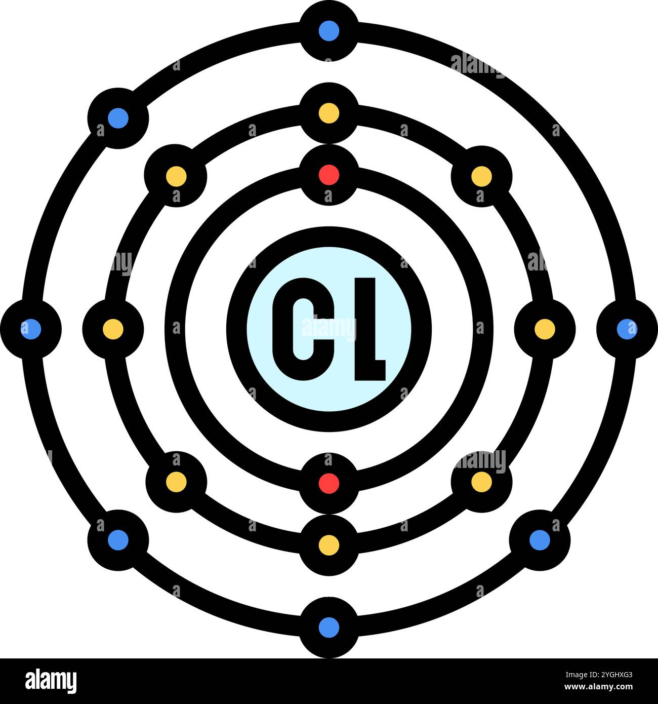 chlorine atom bleach color icon vector illustration Stock Vector Image ...