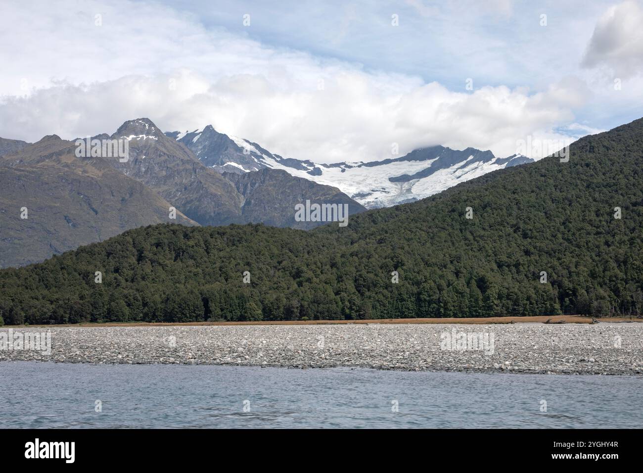 Views of Mount Aspiring taken during a Wanaka river cruise Stock Photo ...