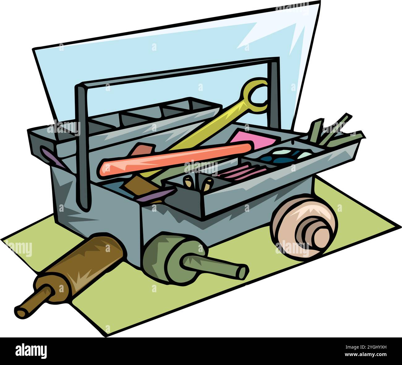 Black plastic toolkit box for keeping storage and carrying instruments ...