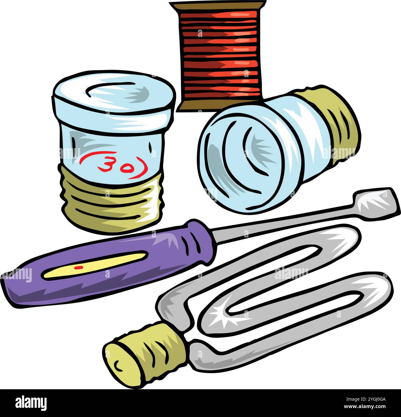vector illustration of a replaced the blown fuse with a screwdriver and ...