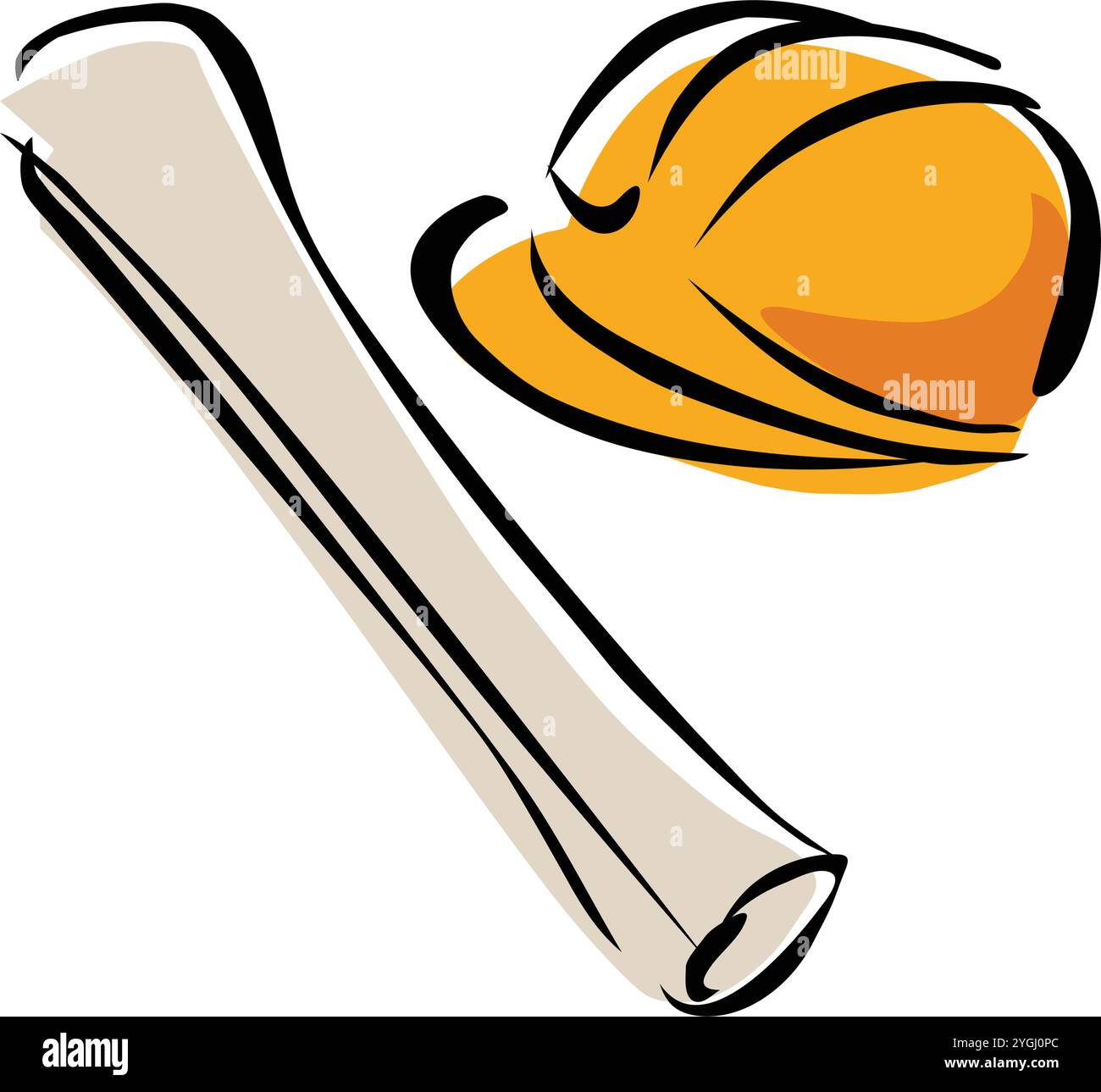 abstract vector illustration of a hard hat to protect the worker while ...