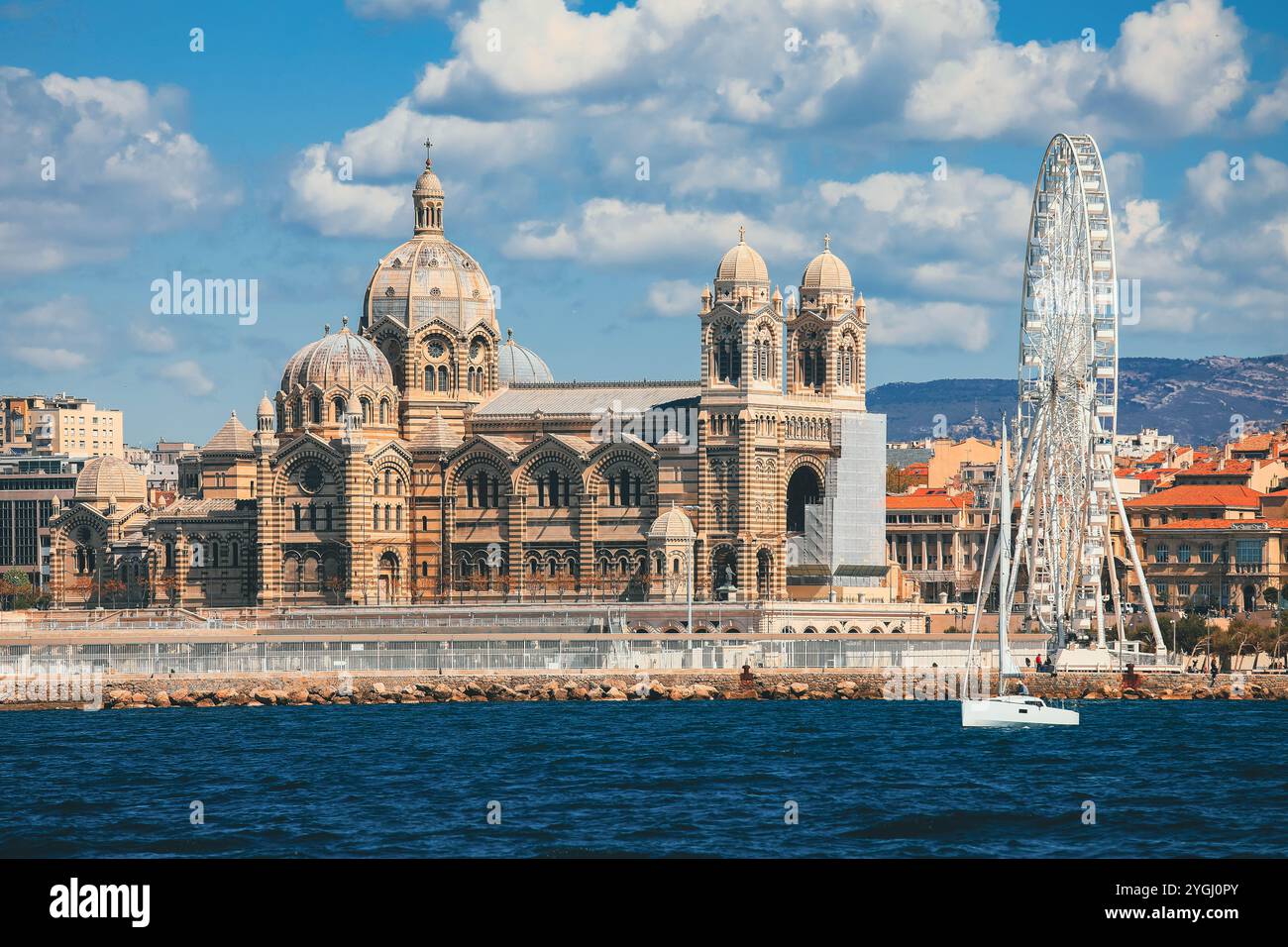 View of Catholic Basilica of Our Lady of the Guard or Notre Dame De La ...