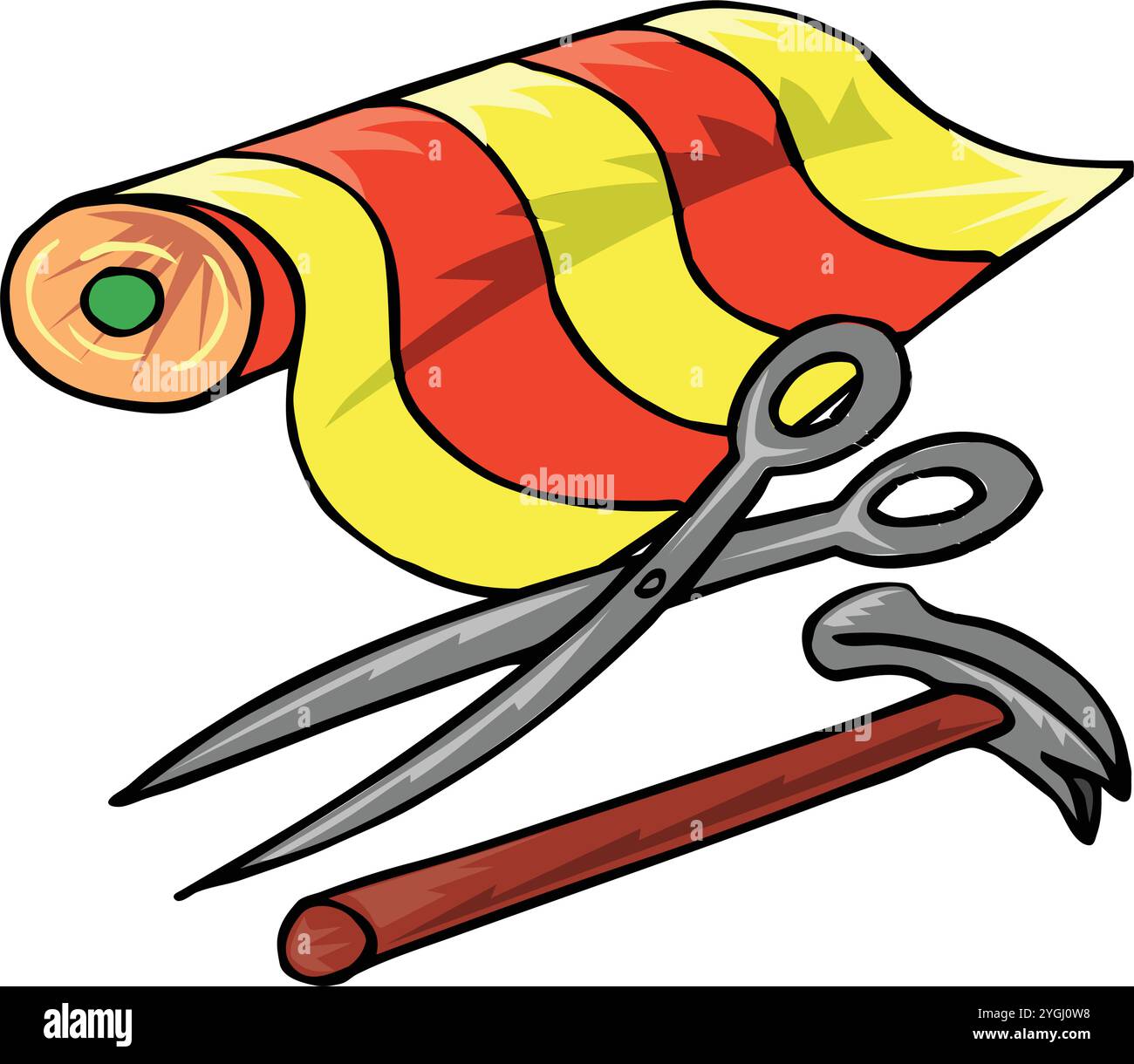 vector illustration of a scissors and a hammer as tools to repair and ...