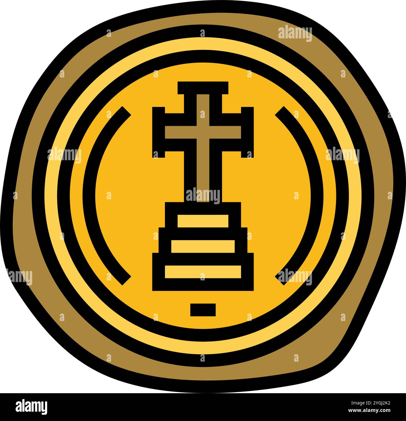 gold coin byzantine color icon vector illustration Stock Vector Image ...
