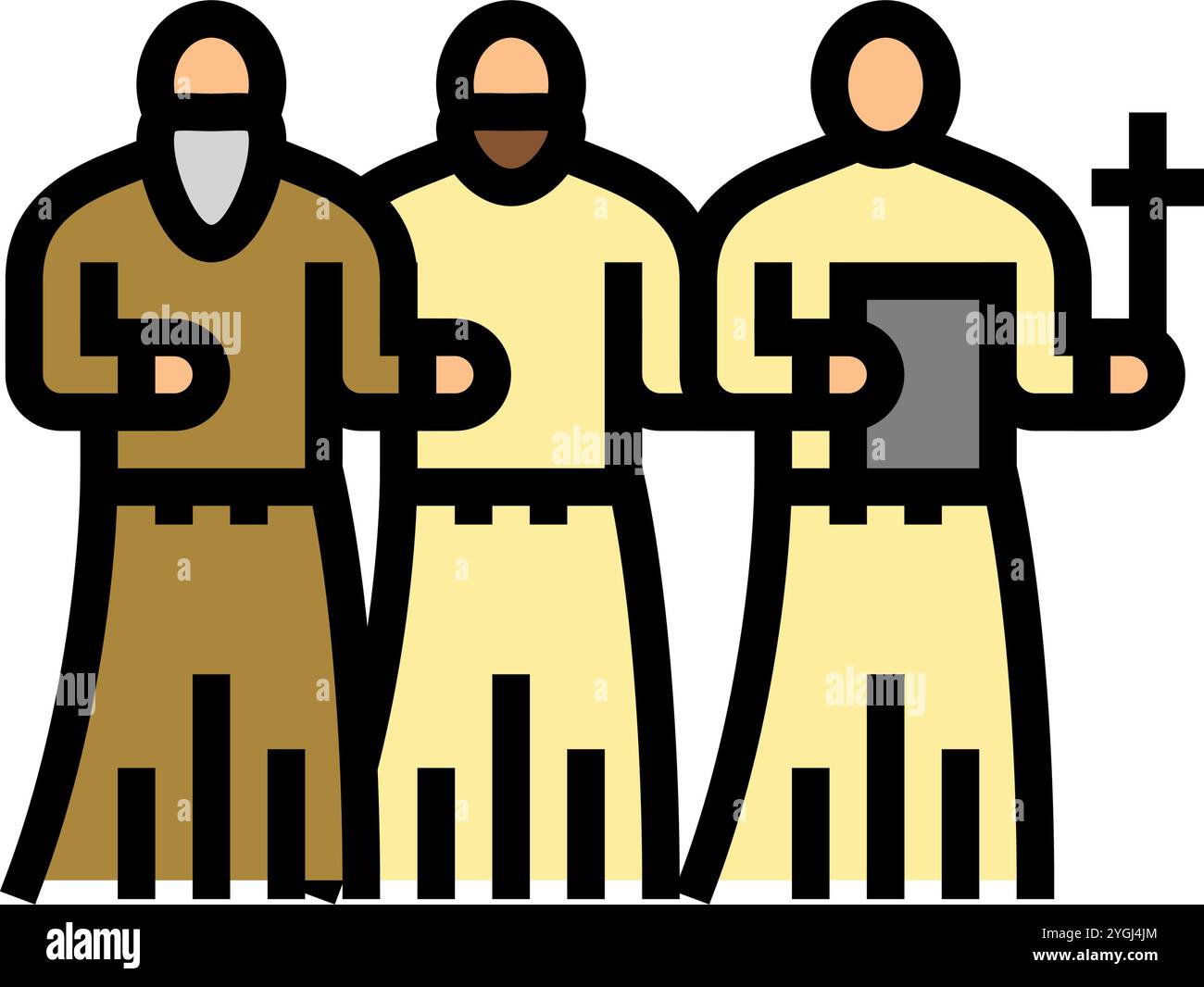 religious procession byzantine color icon vector illustration Stock ...