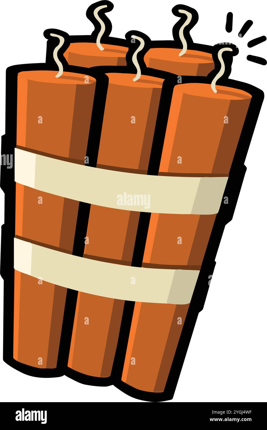 Dynamite bombs with burning wicks and timers realistic isolated on ...