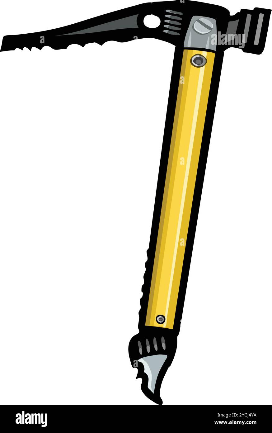 vector illustration of mountain equipment , ice axe for climbing and ...