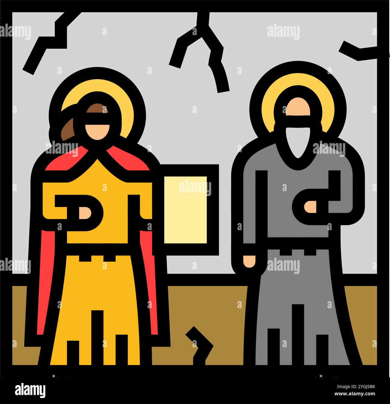 fresco byzantine color icon vector illustration Stock Vector Image ...