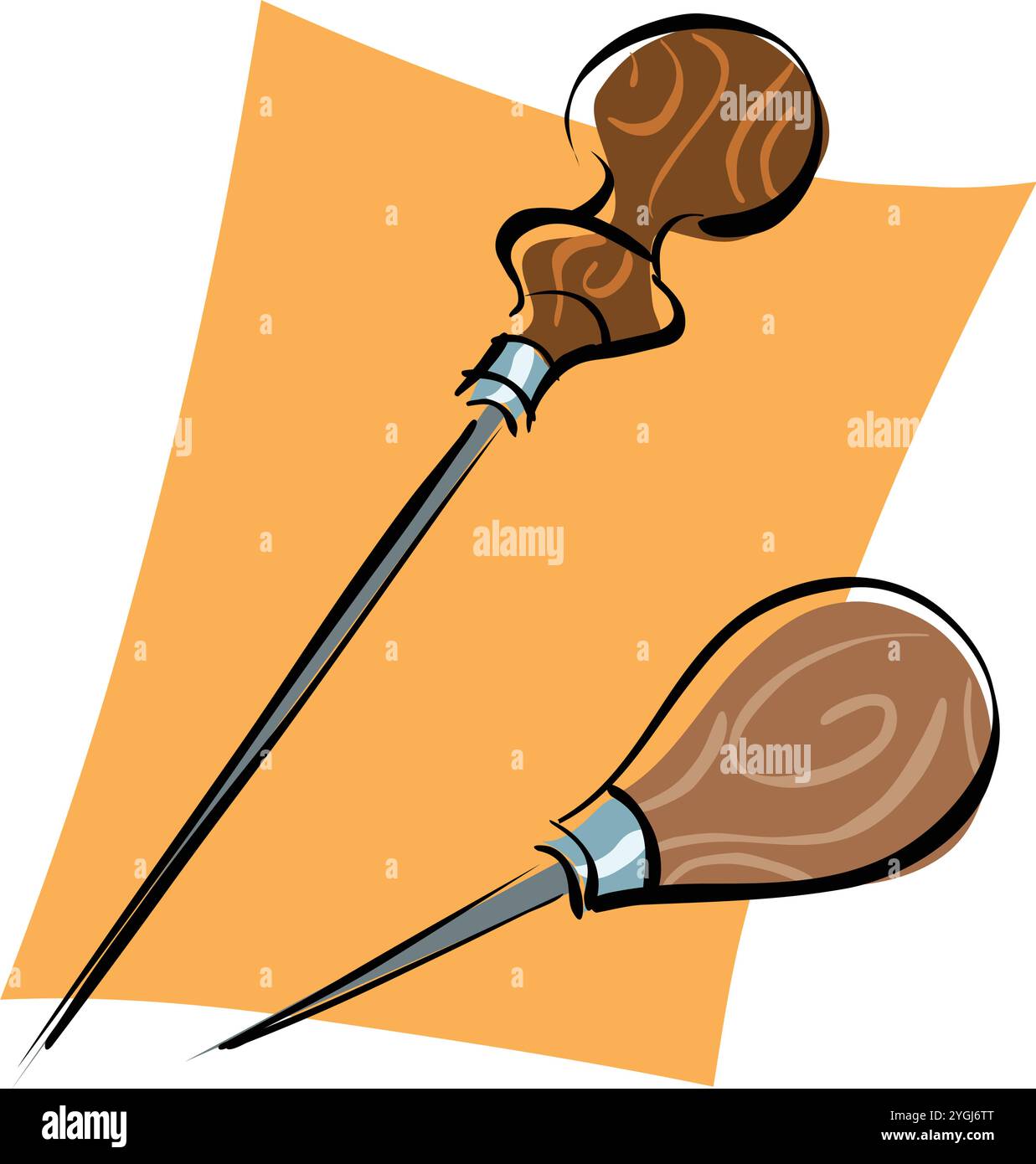 Isolated vector illustration of a hand-drawn Awl Stock Vector Image ...