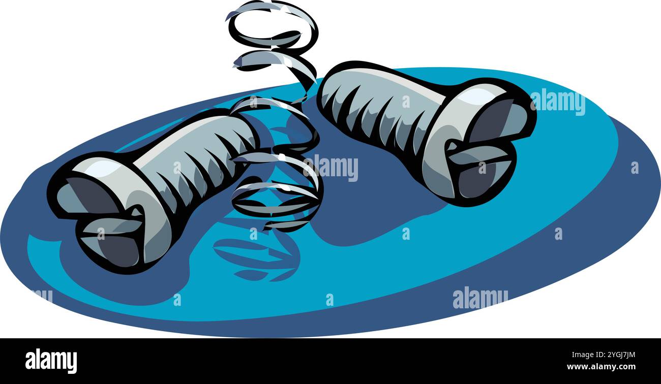 An abstract vector illustration shows a cartoon-style spring screw bolt ...