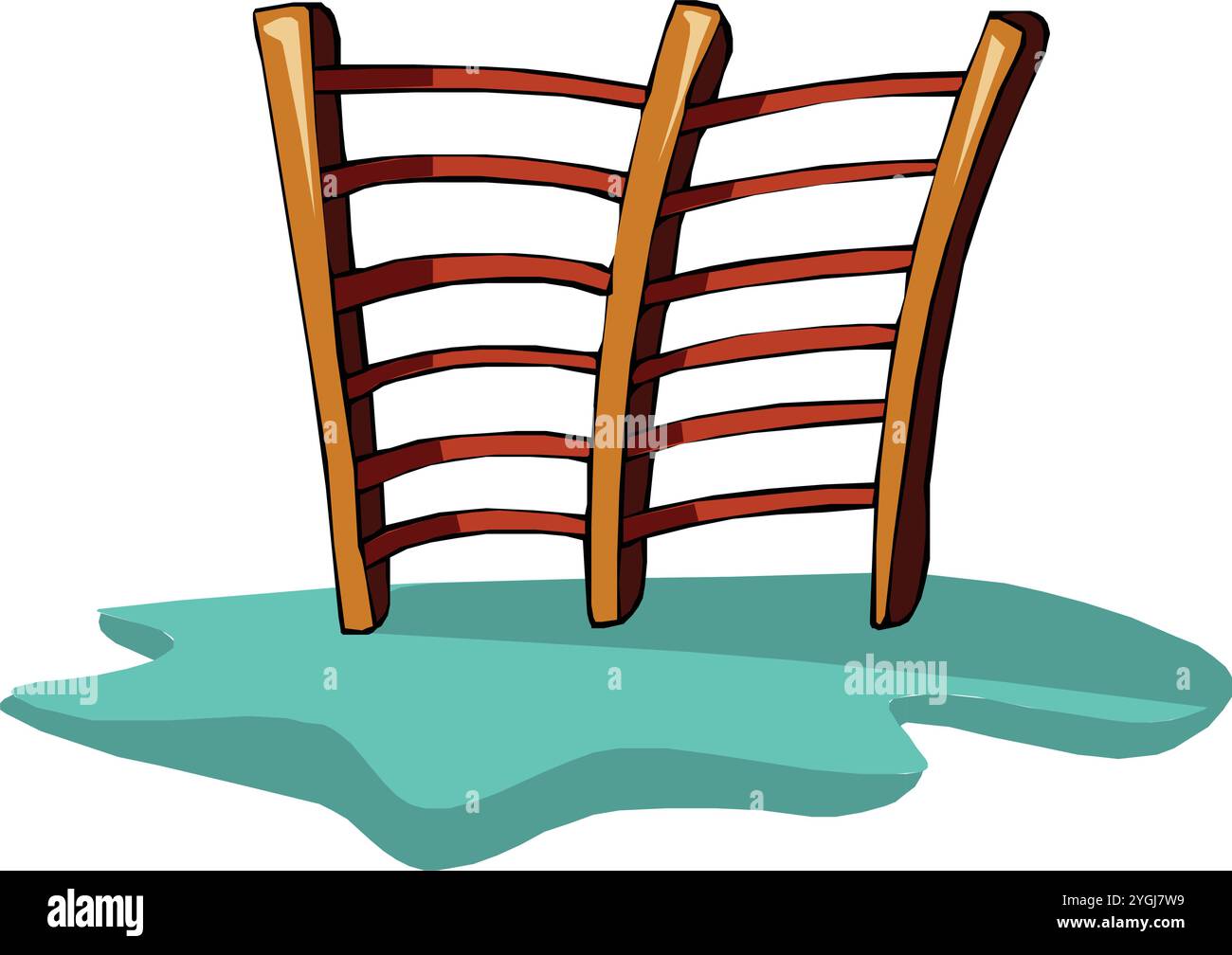 A drawing of a ladder that is on a white background design vector ...