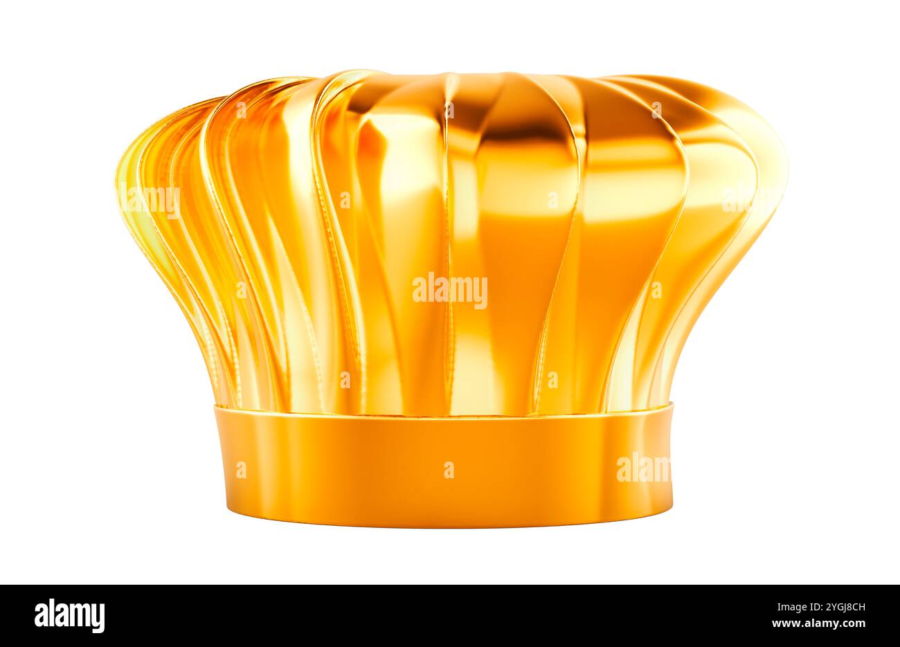 Golden Chefs Hat. Best Chef Award, 3D rendering isolated on white ...