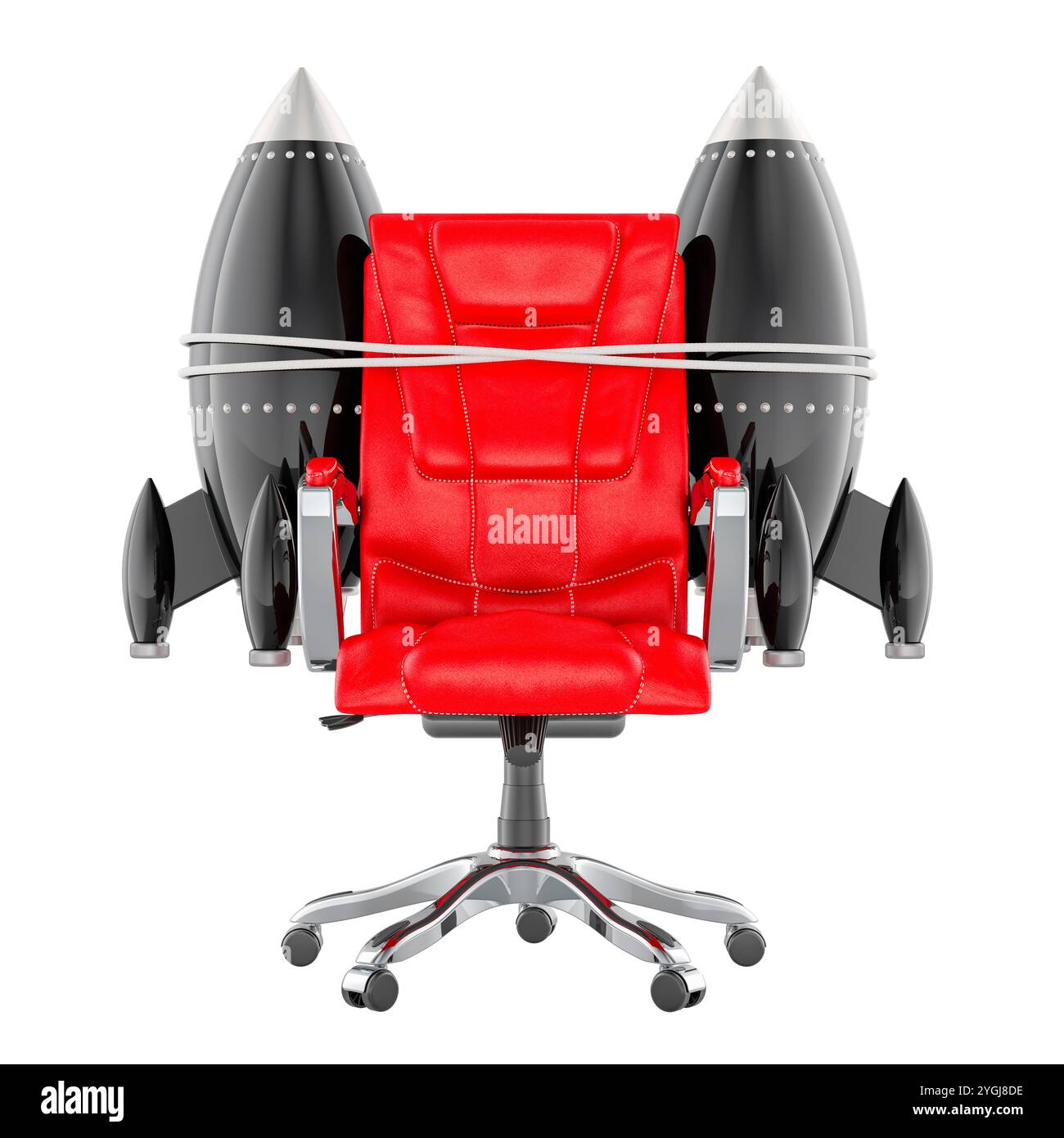 Start up or career opportunities, concept. Office chair with rockets ...