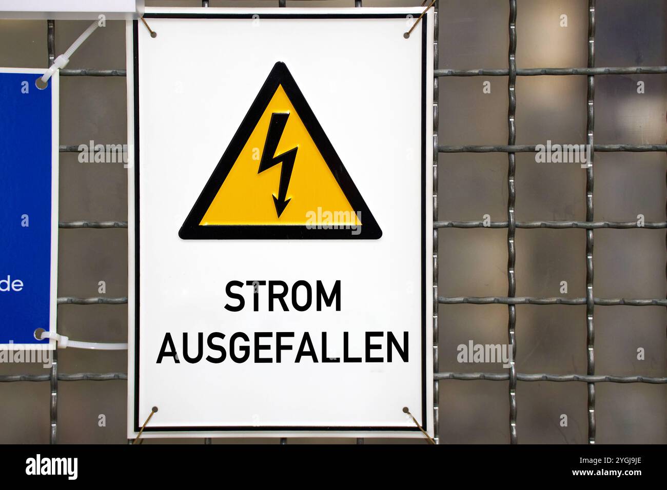 Bavaria, Germany - November 7, 2024: Power outage, says a sign with a ...