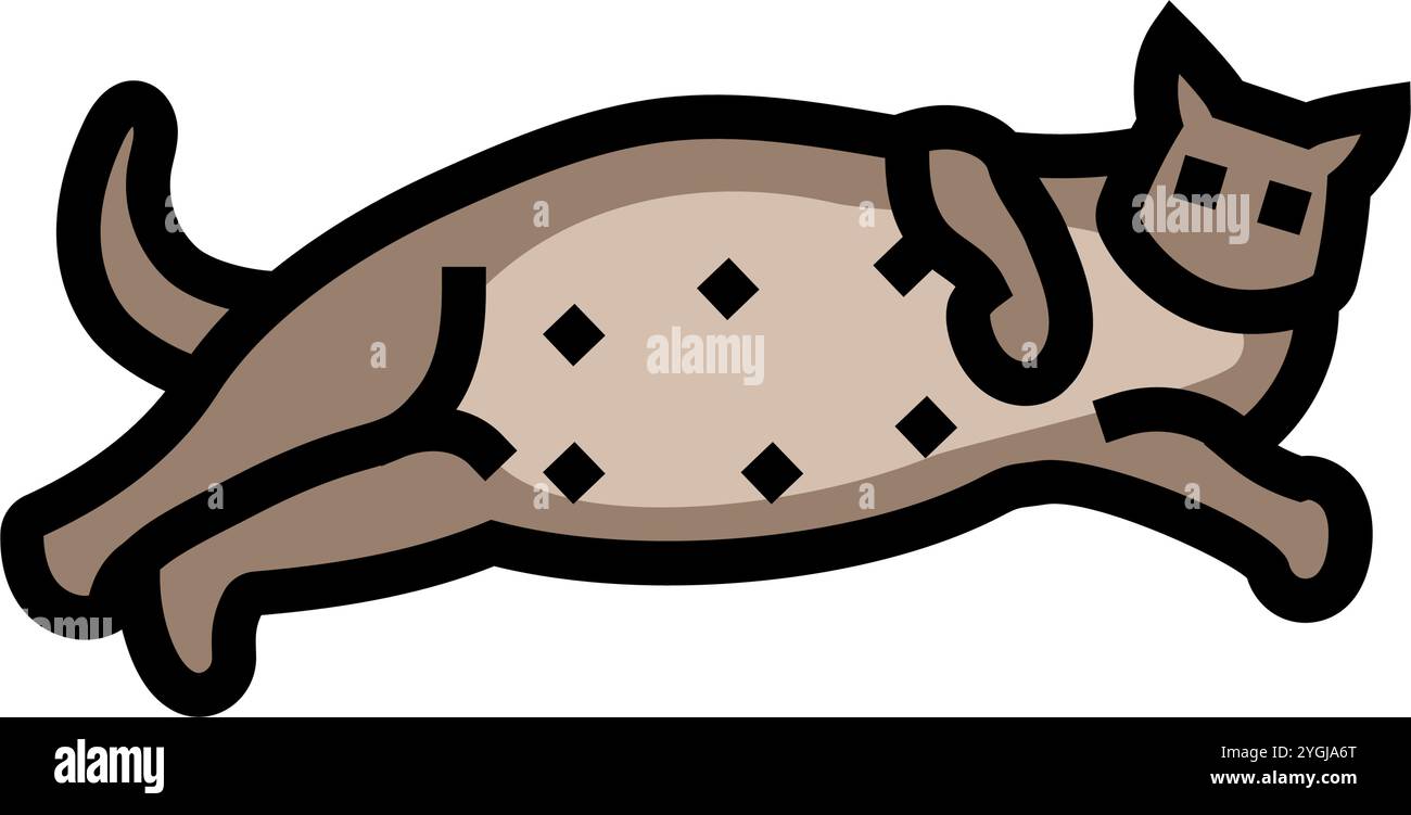 pregnant cat breeding color icon vector illustration Stock Vector Image ...