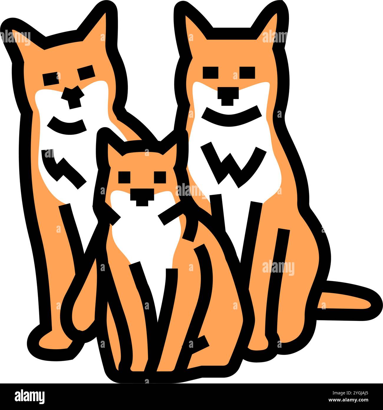 family cat breeding color icon vector illustration Stock Vector Image ...