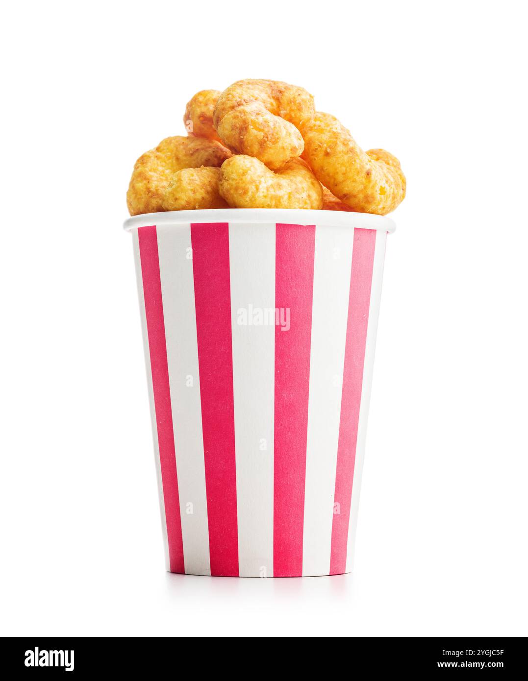Puffed crispy Peanut flips in cup isolated on a white background Stock ...