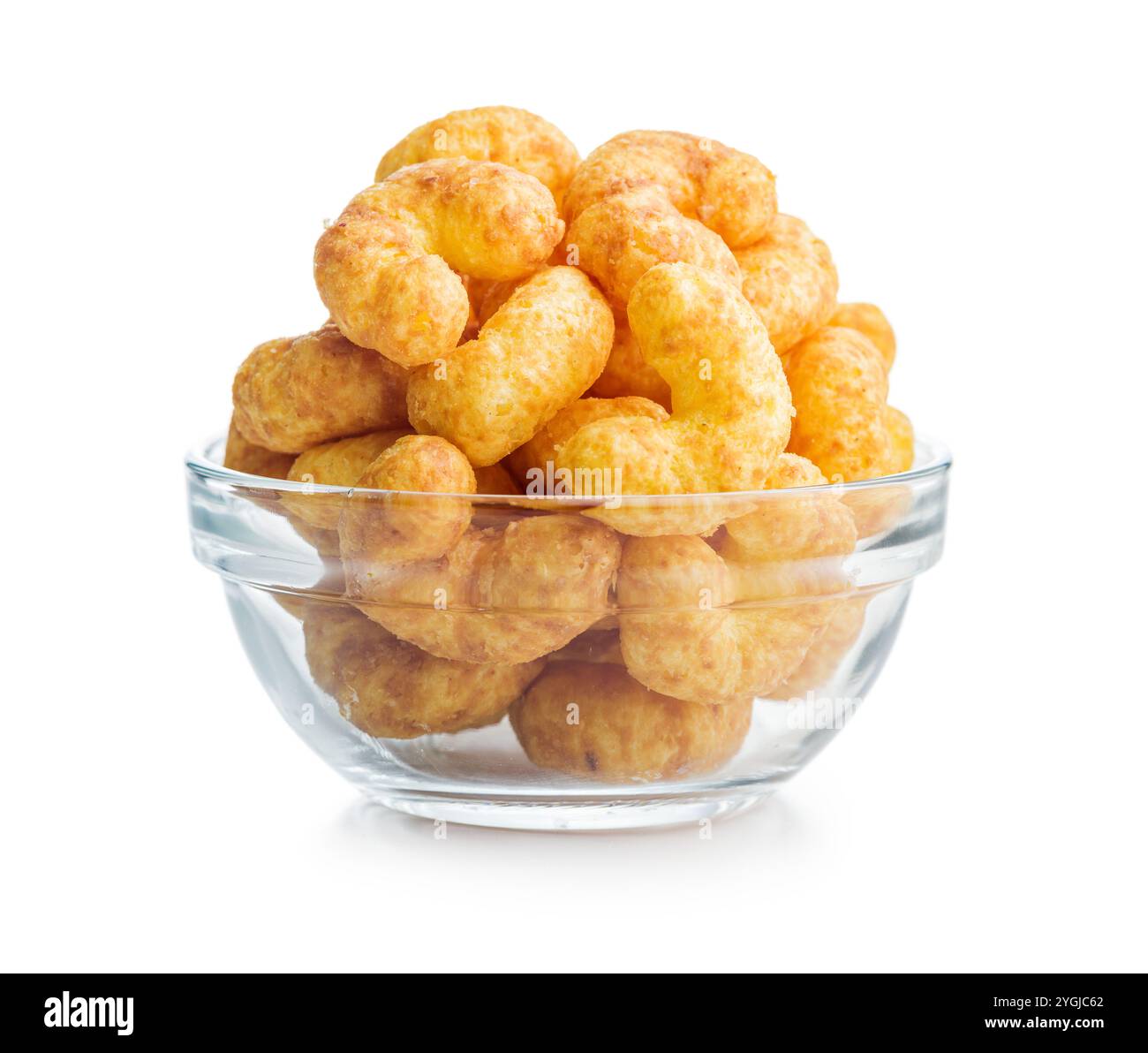 Puffed crispy Peanut flips in bowl isolated on a white background Stock ...