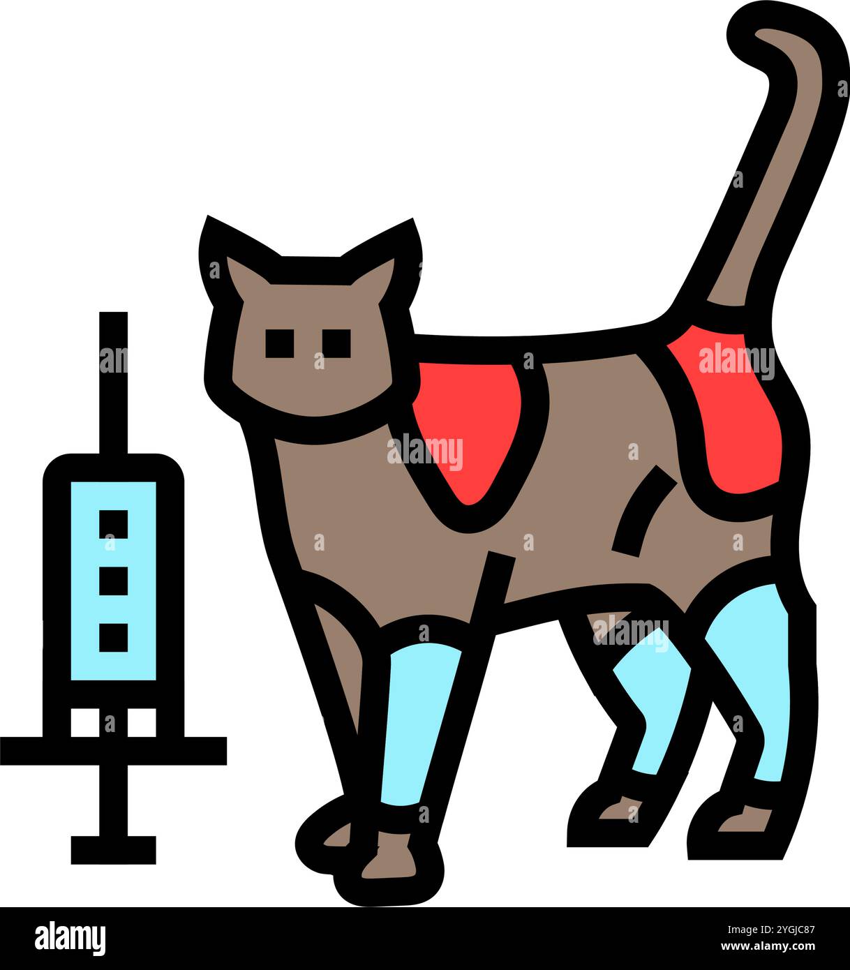 vaccination cat breeding color icon vector illustration Stock Vector ...