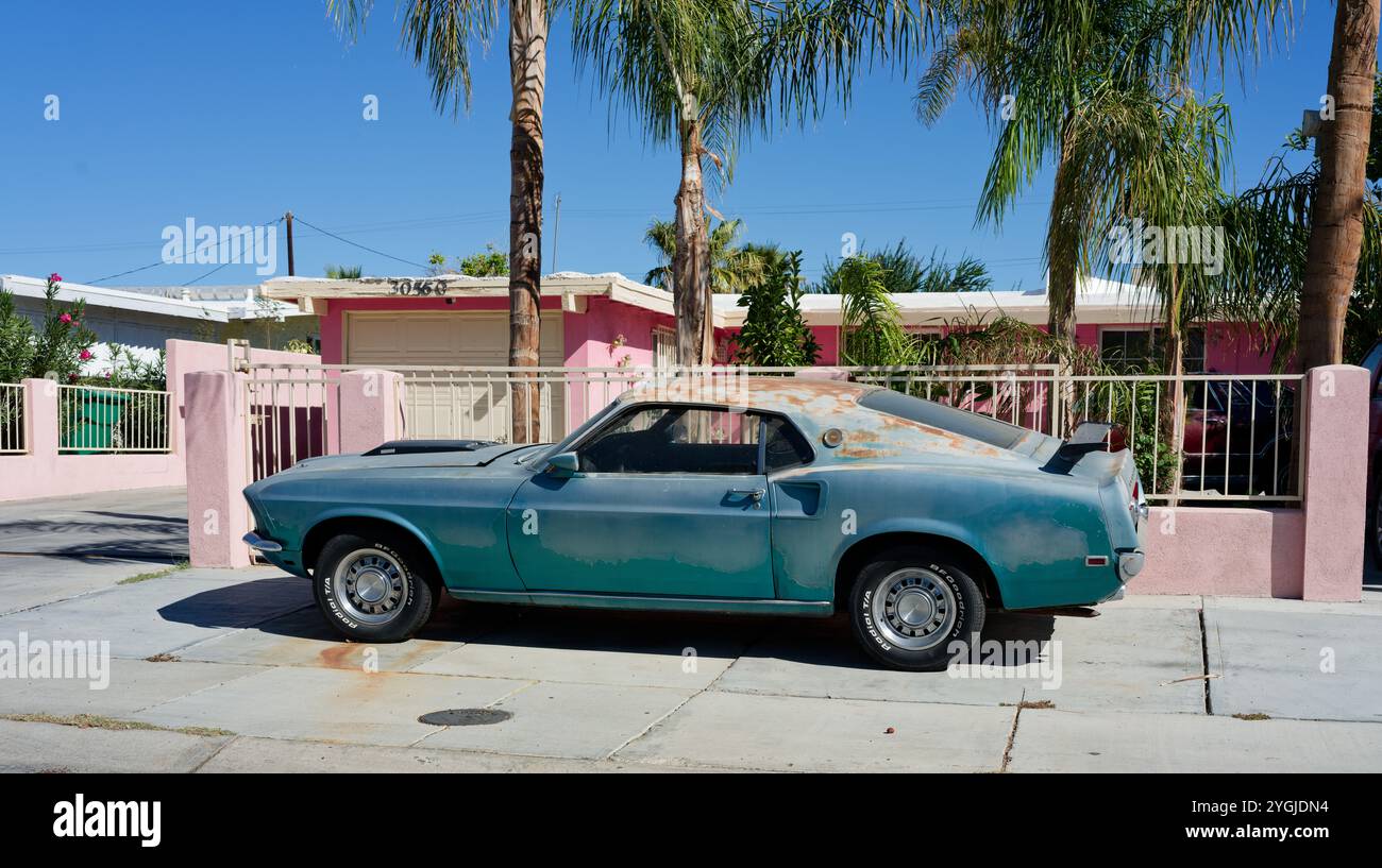 Vintage Ford Mustang GT Fastback Coupe in need of restoration in front ...