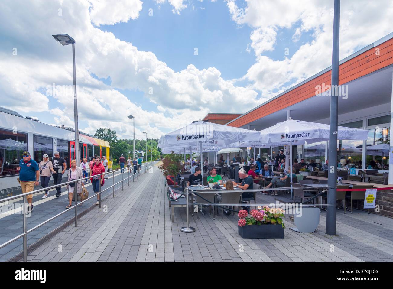 Olpe, Sondern railway station, local train, restaurant in Sauerland ...
