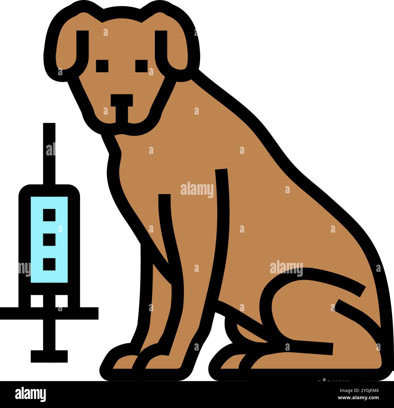 vaccination dog color icon vector illustration Stock Vector Image & Art ...