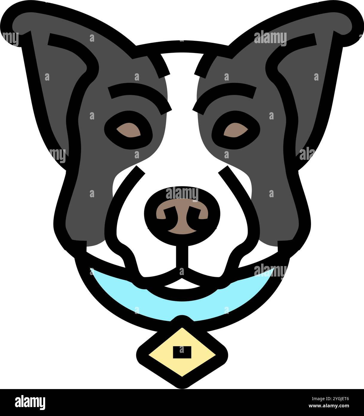 name tag dog color icon vector illustration Stock Vector Image & Art ...