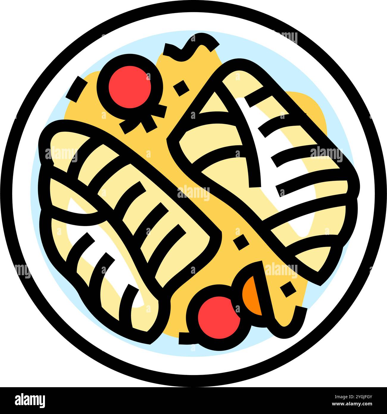 baked cod fish color icon vector illustration Stock Vector Image & Art ...