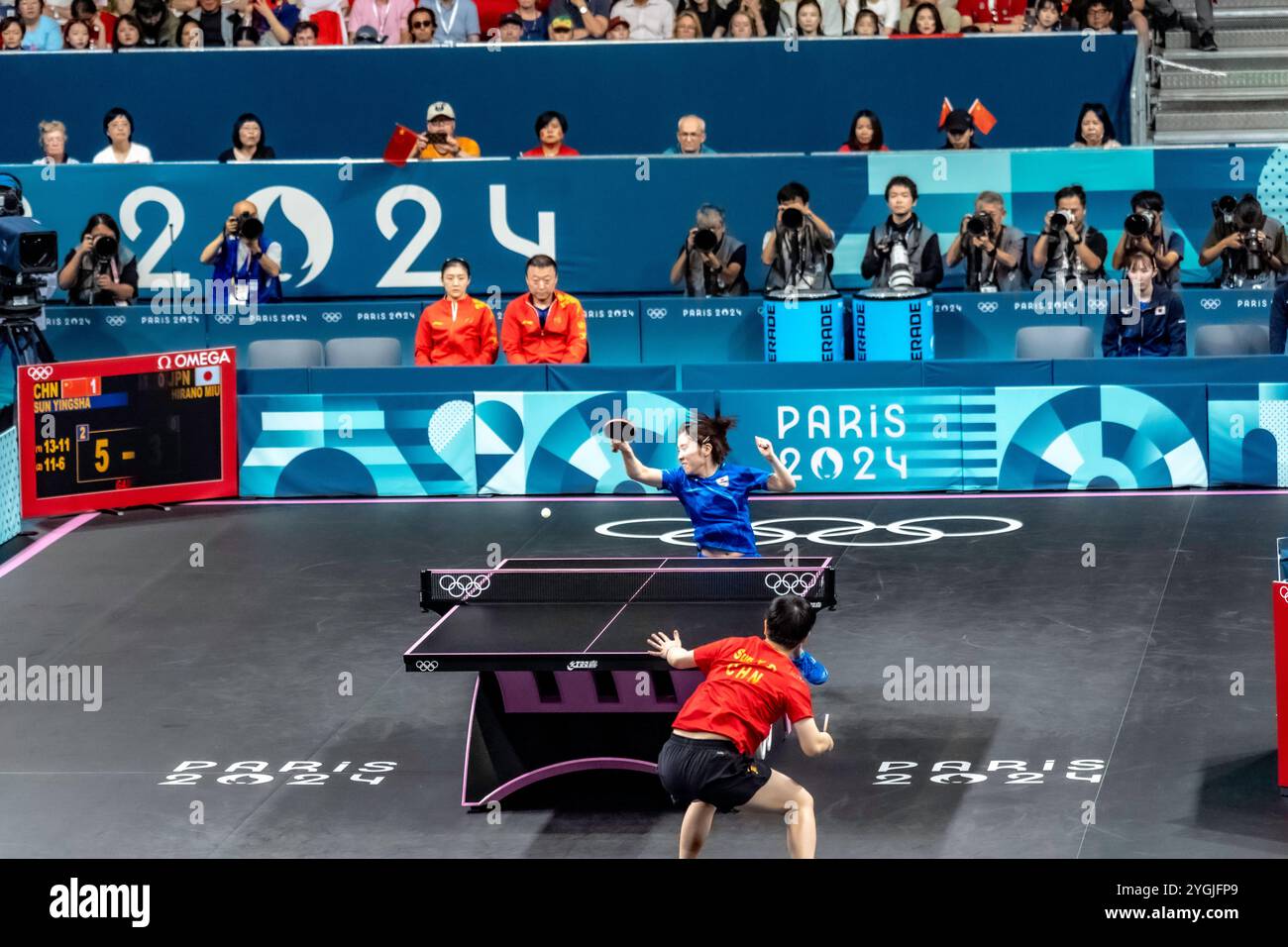 Table tennis – women's team gold medal match. Sun Yingsha -L-(CHN ...