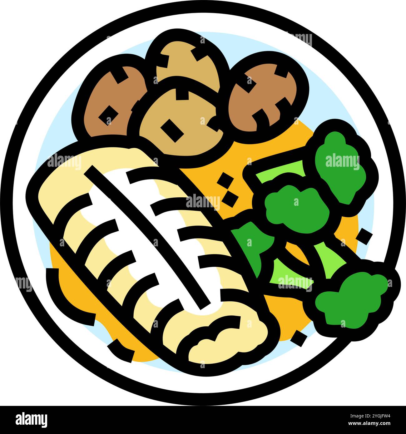 poached fish color icon vector illustration Stock Vector Image & Art ...