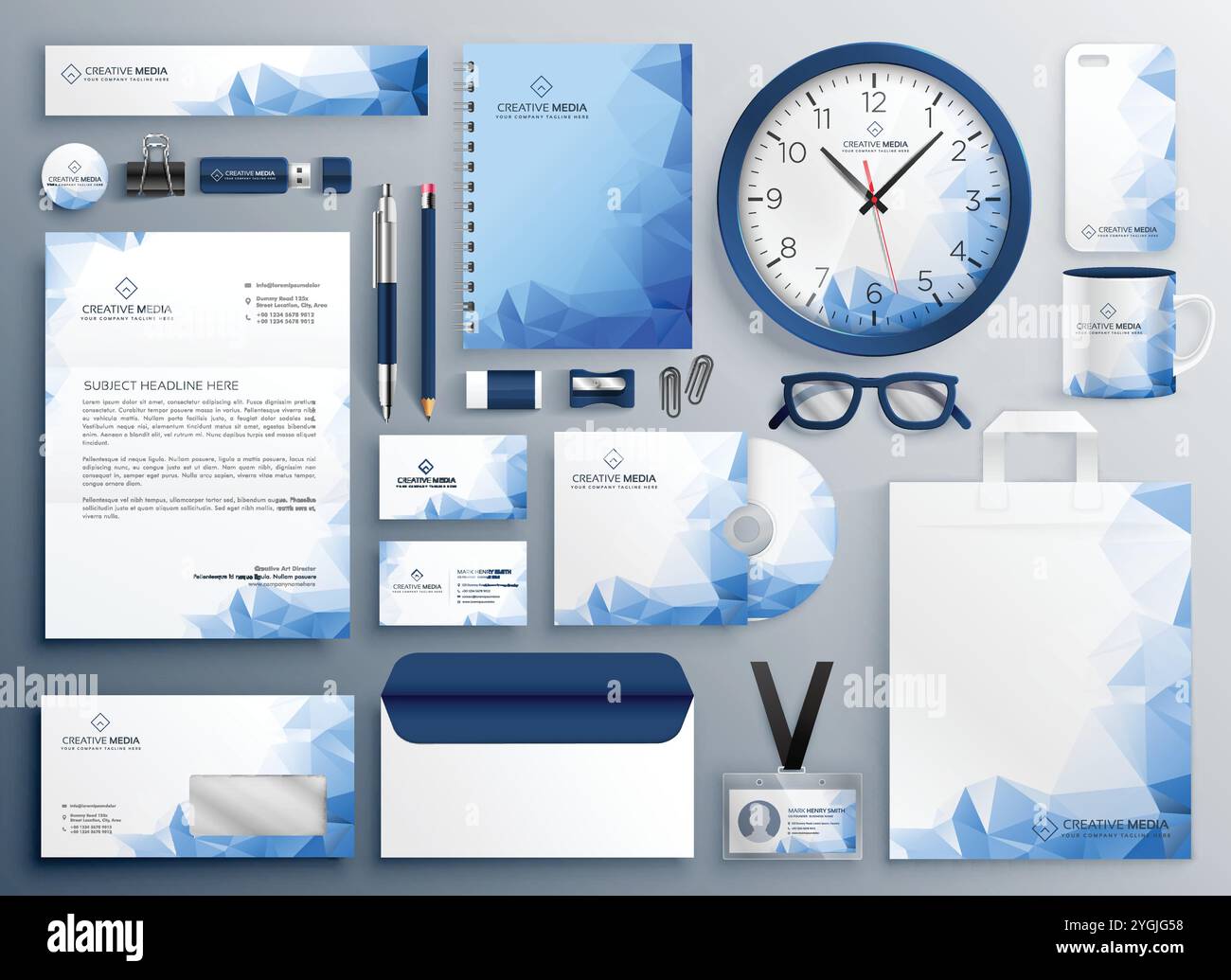 abstract blue business collateral set Stock Vector Image & Art - Alamy