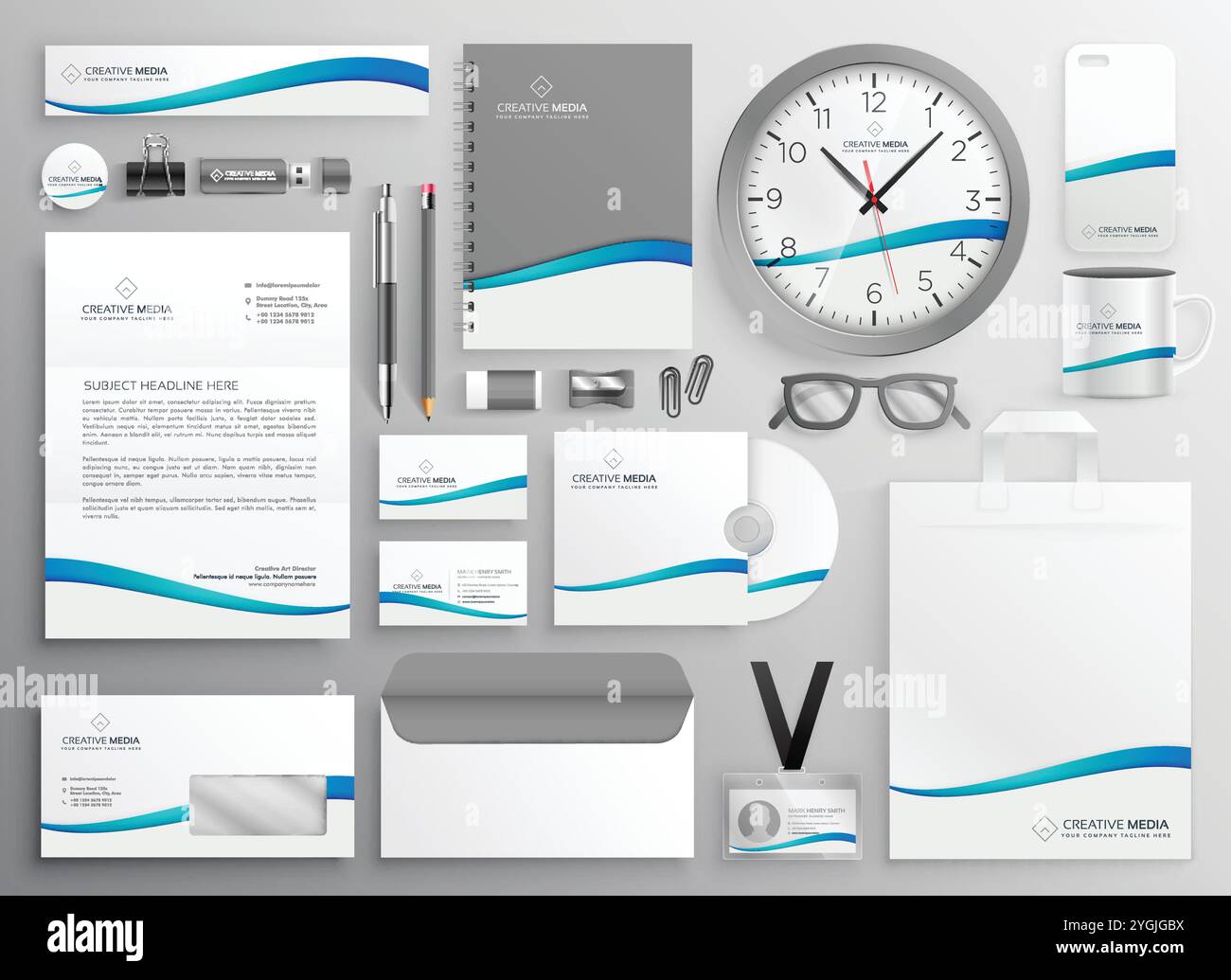 modern clean business stationery set design Stock Vector Image & Art ...