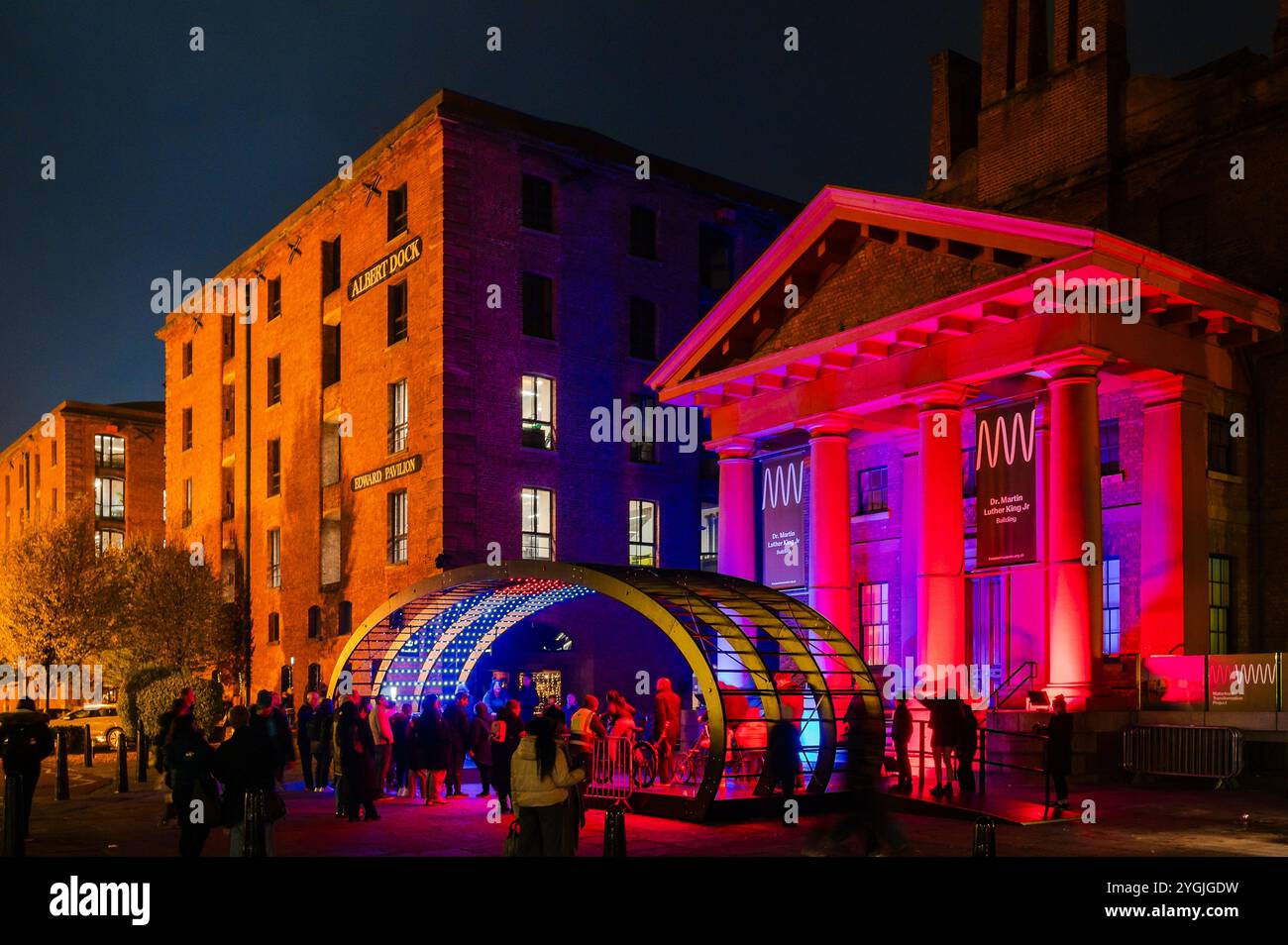 Light installation at Liverpool's River of Light Stock Photo - Alamy