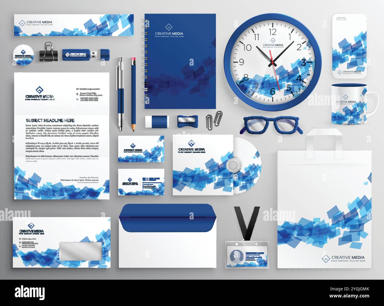abstract blue business collateral set design Stock Vector Image & Art ...