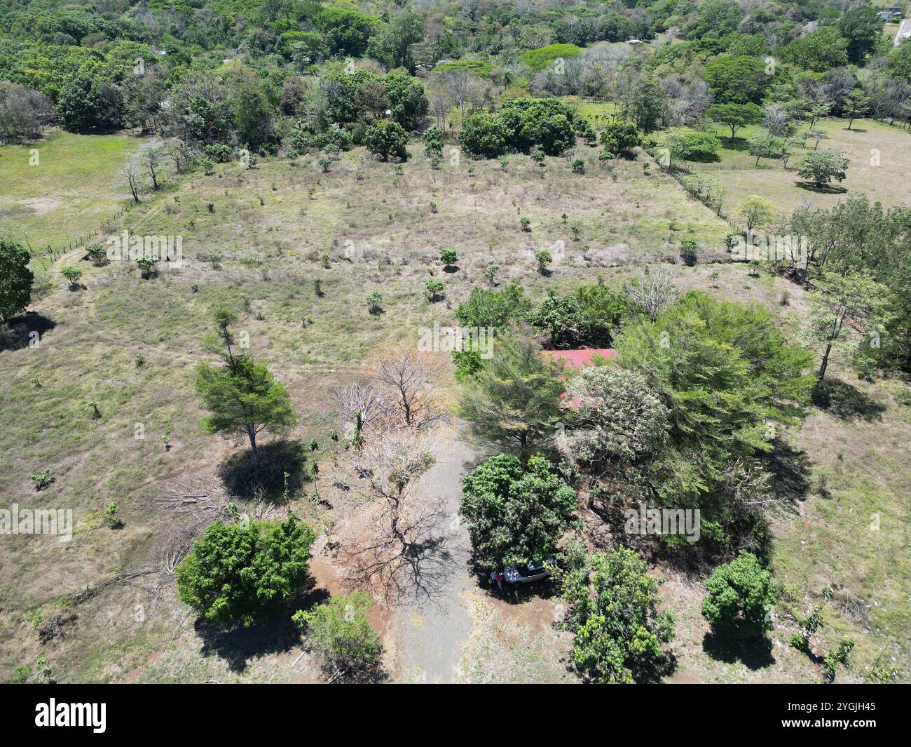 Costa Rican dry farm from the sky Stock Photo - Alamy